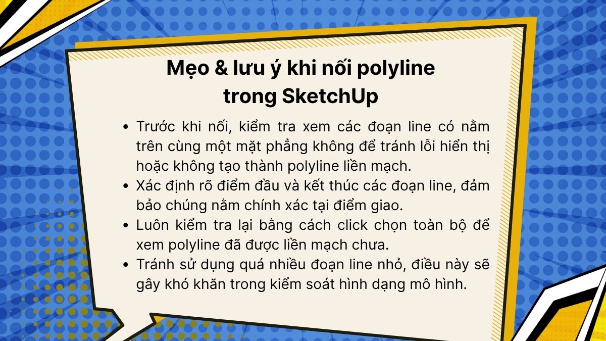3 bước nối đường line thành polyline trong SketchUp đơn giản